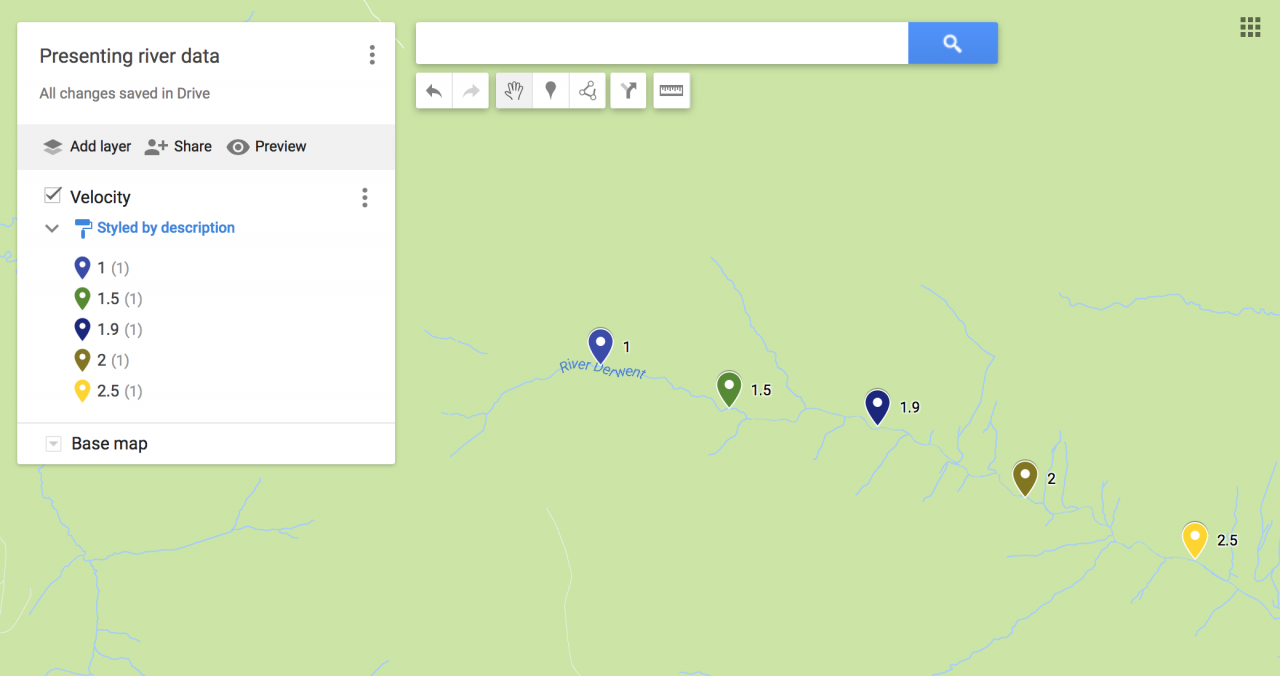 How can river data be presented on Google My Maps? - Internet Geography