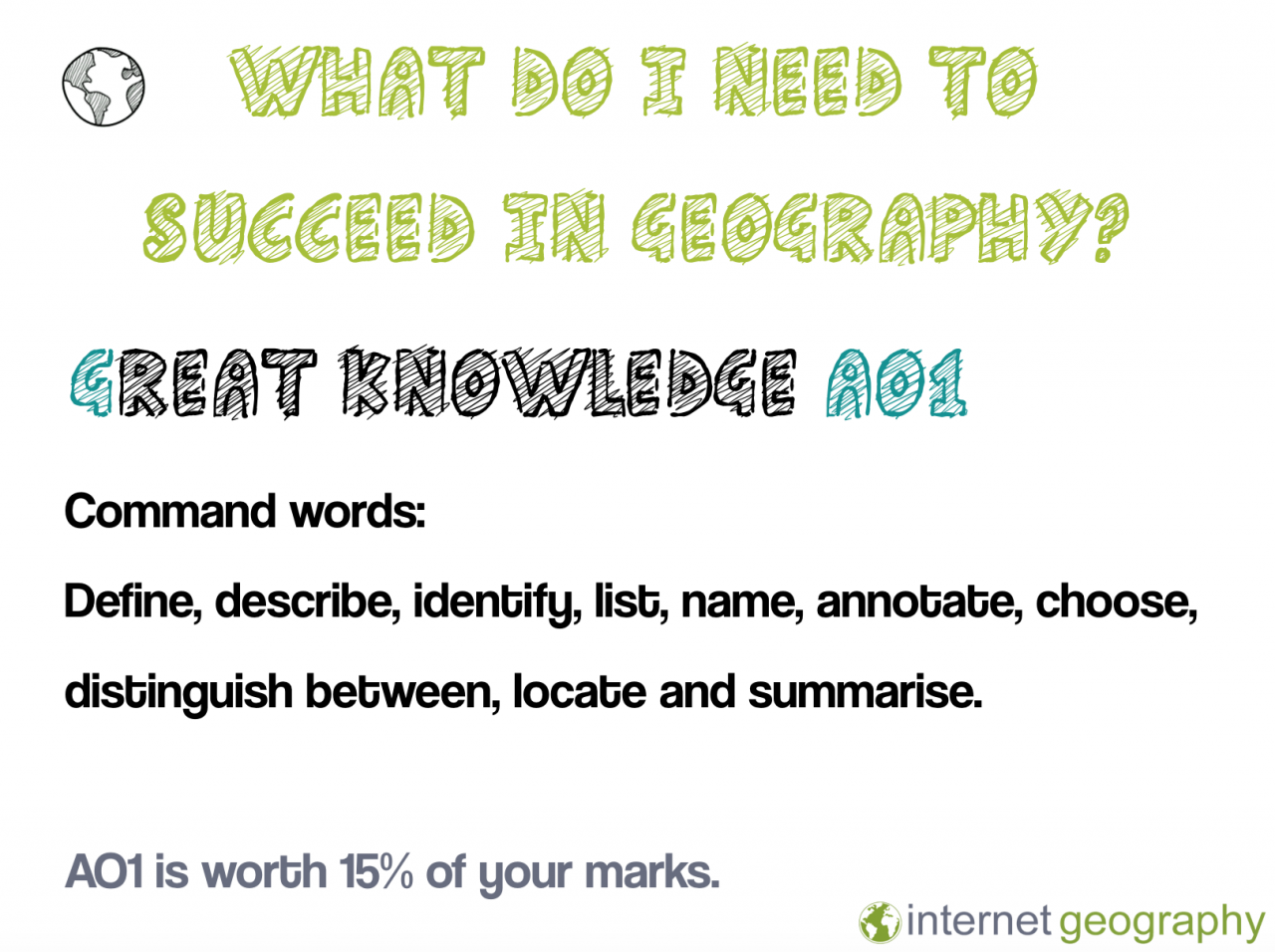 Assessment Objectives in Geography - Internet Geography