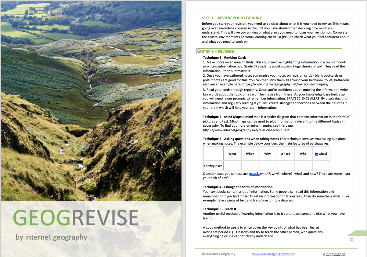 GEOGREVISE - AQA GCSE Geography River Landscapes in the UK - Internet ...