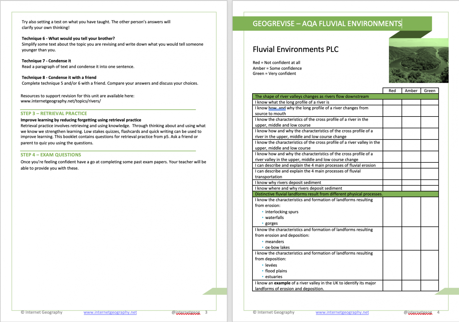 GEOGREVISE - AQA GCSE Geography River Landscapes in the UK - Internet ...