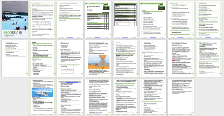 GEOGREVISE AQA GCSE Geography Paper 1 Retrieval Practice Revision ...