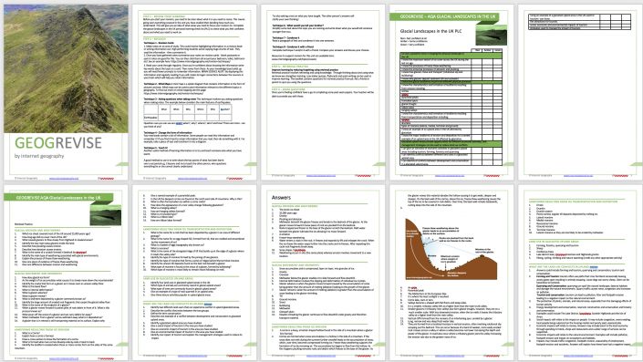 GEOGREVISE AQA GCSE Geography Glacial Landscapes in the UK - Internet ...
