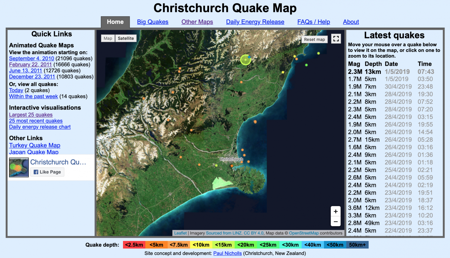 Christchurch Earthquake Animated Map - Internet Geography