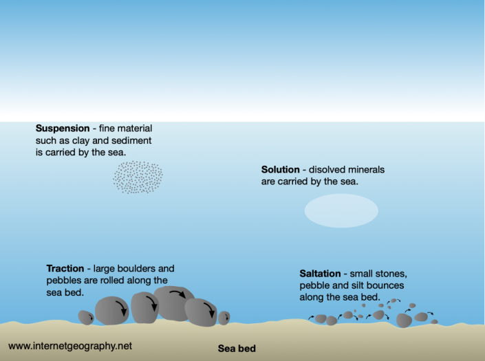 How do transportation and deposition processes influence coastal ...