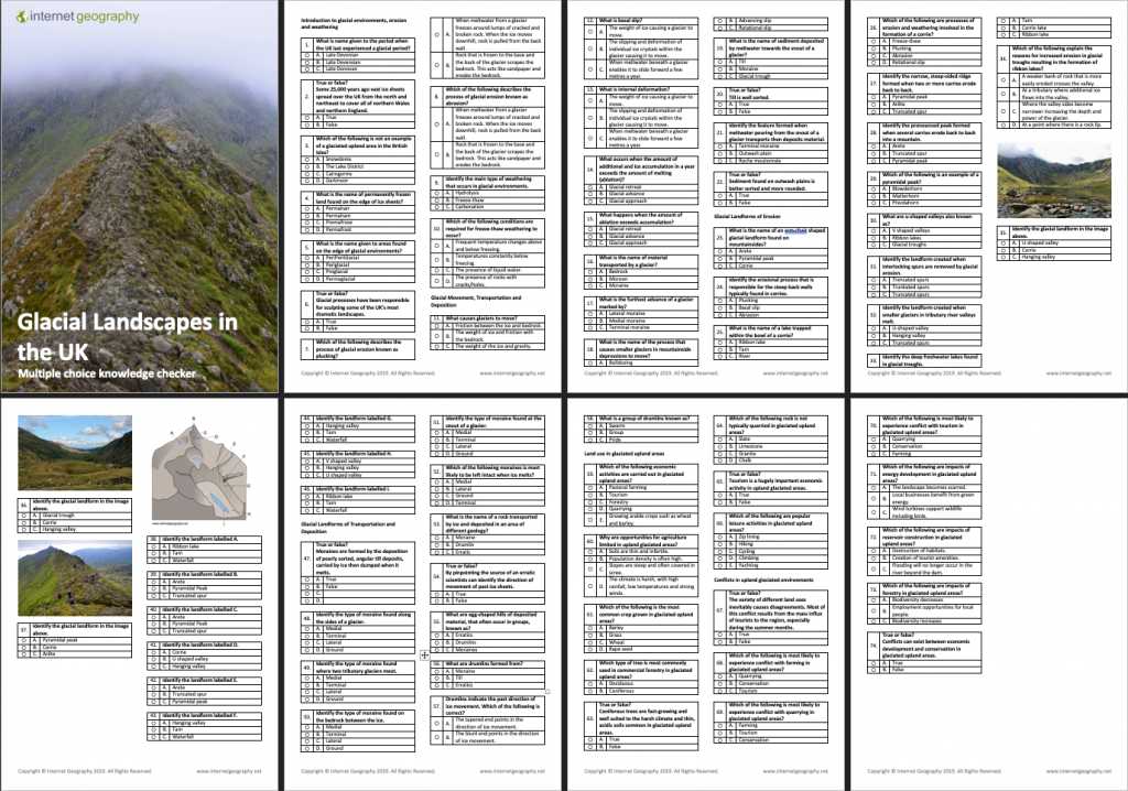 Glacial Landscapes in the UK Multiple-Choice Knowledge Checker ...