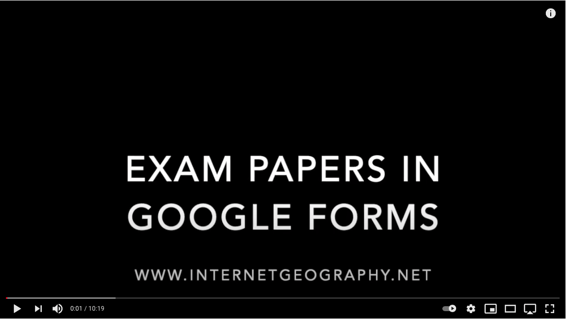 Creating an exam paper in Google Forms - Internet Geography