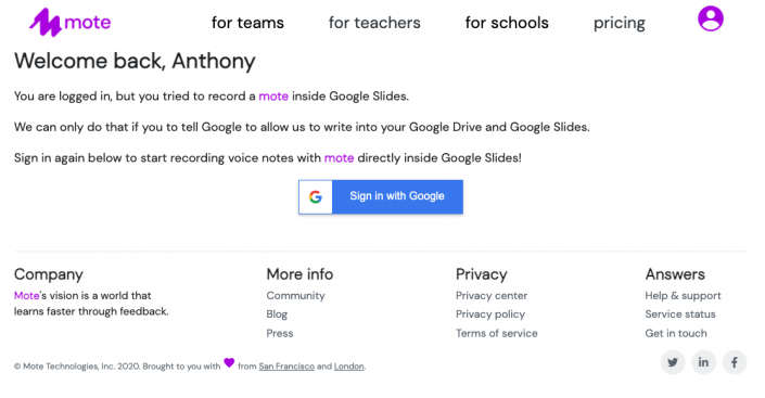 How do I install Mote to give verbal feedback in Google apps ...