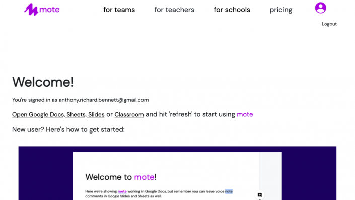 How do I install Mote to give verbal feedback in Google apps ...