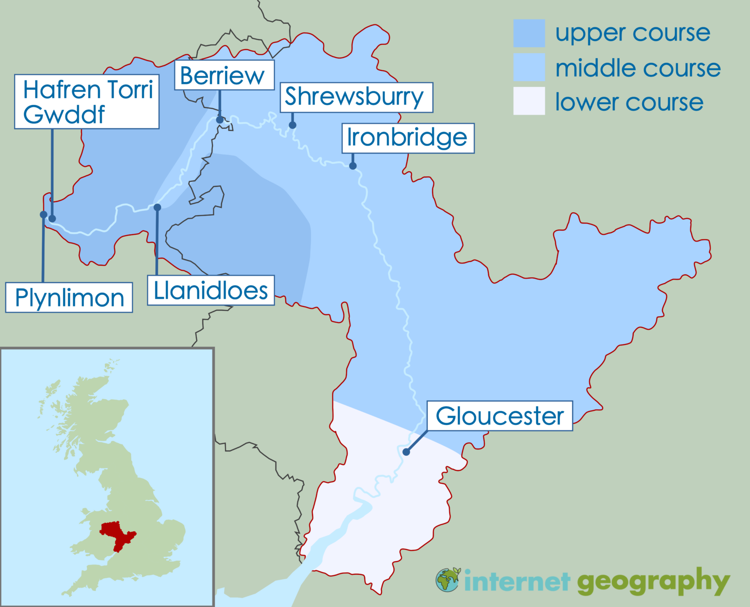 The River Severn Case Study - landforms of erosion and deposition ...
